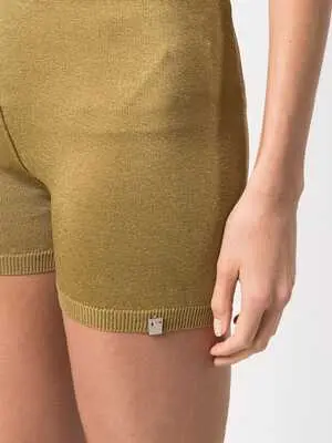 1017 Alyx 9sm Metallic-thread Knitted Shorts - Gold
