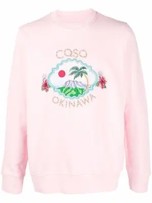 Casablanca Coso Okinawa Embroidered Sweatshirt - Pink