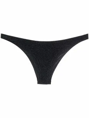 Oseree Glitter Low-rise Bikini Bottom - Black