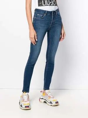 Liu Jo Slim Fit Jeans With Contrast Stitching - Blue