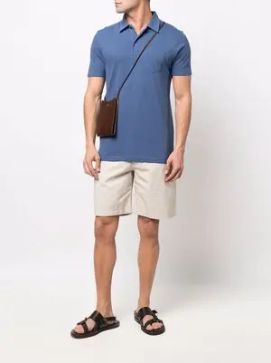 Sunspel Pocket Cotton Polo Shirt - Blue