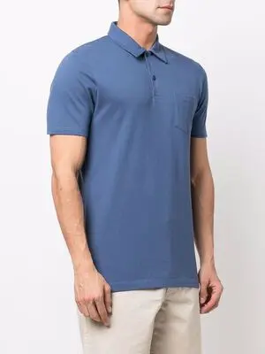 Sunspel Pocket Cotton Polo Shirt - Blue