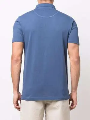 Sunspel Pocket Cotton Polo Shirt - Blue