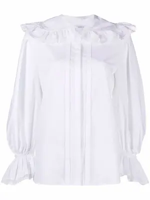 Alberta Ferretti Ruffled Long-sleeved Blouse - White