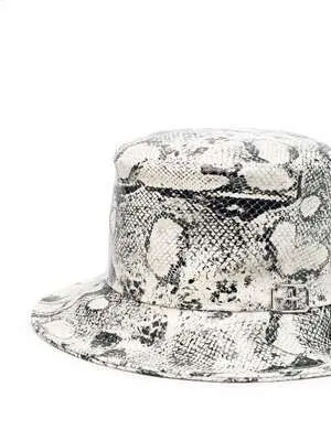 Alberta Ferretti Python-print Leather Hat