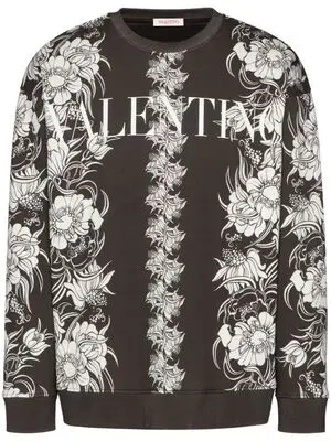 Valentino Garavani Logo-print Long-sleeve Sweatshirt - Black
