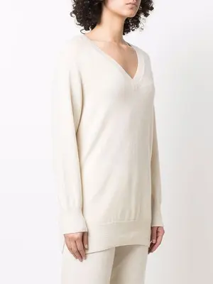 PAULA S V-neck Cashmere Jumper - Neutrals