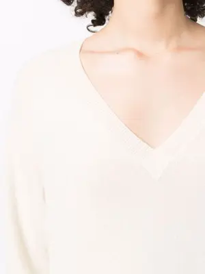 PAULA S V-neck Cashmere Jumper - Neutrals