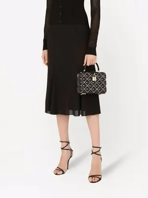 Dolce & Gabbana Dolce Box Rhinestone-embellished Top-handle Bag - Black
