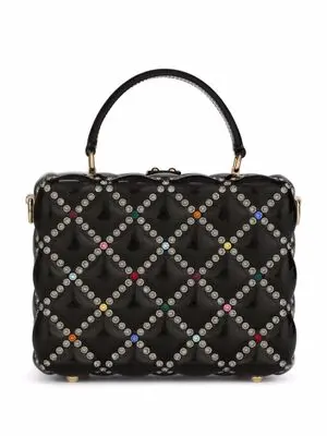 Dolce & Gabbana Dolce Box Rhinestone-embellished Top-handle Bag - Black