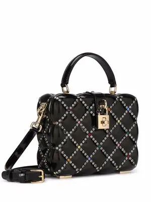 Dolce & Gabbana Dolce Box Rhinestone-embellished Top-handle Bag - Black