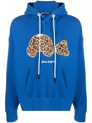 Palm Angels Leopard Drawstring Hoodie