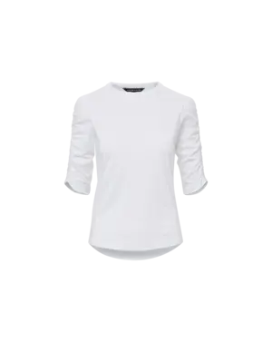 Veronica Beard Waldorf Ruched-sleeve T-shirt - White