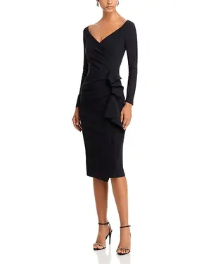 Chiara Boni La Petite Robe Silveria Off-the-shoulder Bodycon Dress - Black