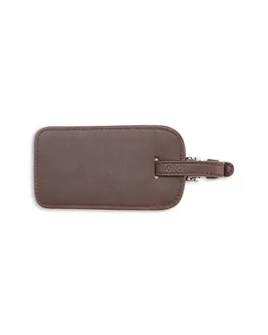 ROYCE NEW YORK Leather Luggage Tag - Cocoa