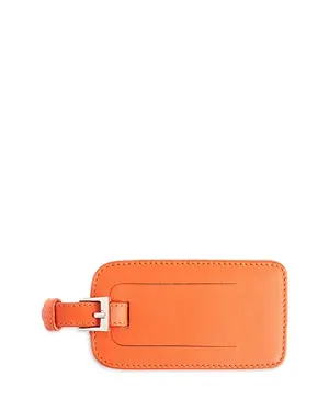 ROYCE NEW YORK Leather Luggage Tag - Orange