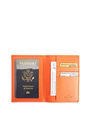 ROYCE NEW YORK Rfid Blocking Vaccine Card Travel Wallet - Orange