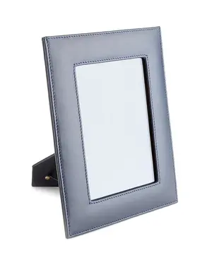 ROYCE NEW YORK Leather Picture Frame - Navy Blue