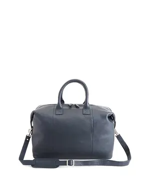 ROYCE NEW YORK Pebble Grain Duffle Bag - Navy Blue
