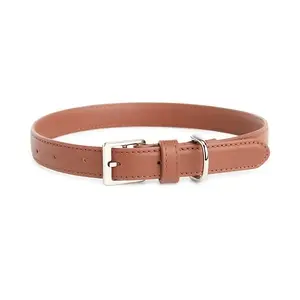 ROYCE NEW YORK Luxe Medium Dog Collar Tan