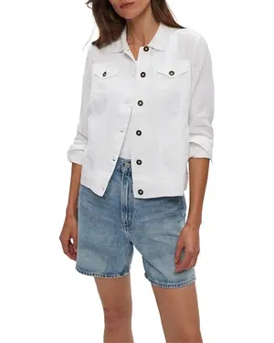 Michael Stars Linen Button-front Jacket - White
