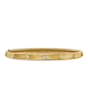 David Yurman 18k Yellow Gold Modern Renaissance Diamond Bangle - No Color