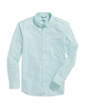 Vineyard Vines Gingham On-the-go Brrr Classic Fit Shirt Crystal Blue