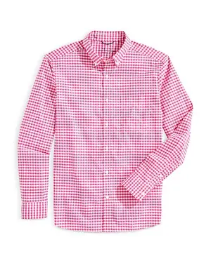 Vineyard Vines Gingham On-the-go Brrr Classic Fit Shirt Knockout Pink