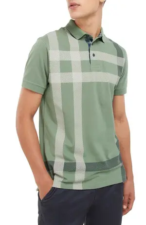 Barbour Blaine Tartan Polo Agave Green