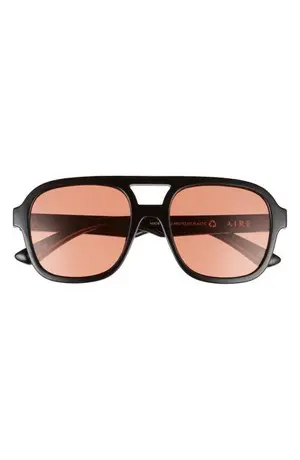 AIRE Whirlpool Aviator Sunglasses - Black / Tan Tint