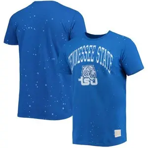 The Original Retro Brand Original Tennessee State Tigers Bleach Splatter T-shirt - Royal
