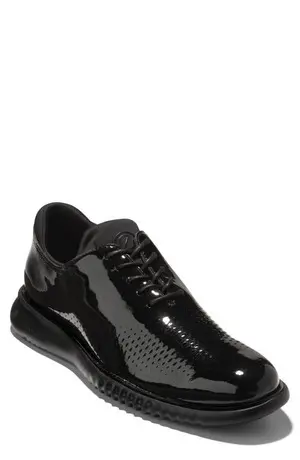 Cole Haan 2.zerogrand Laser Wingtip Oxford - Black Patent/ Black