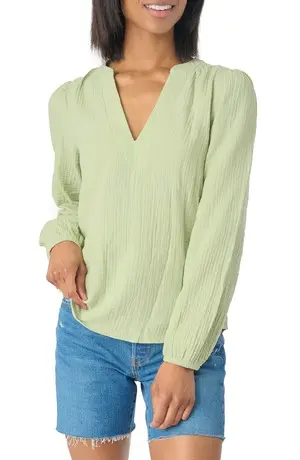 GIBSONLOOK Cotton Gauze Blouse Sage
