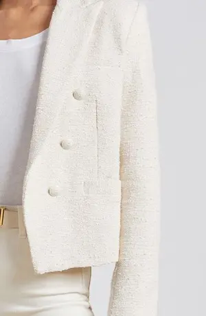 L'Agence Brooke Double Breasted Blazer - Ecru