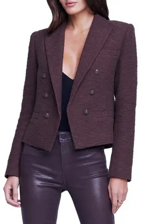 L'Agence L'AGENCE Brooke Double Breasted Blazer Espresso