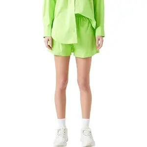 GREY LAB Cotton Boyfriend Shorts - Lime