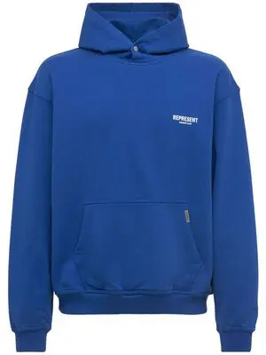 REPRESENT Owners Club Logo Cotton Hoodie Blue