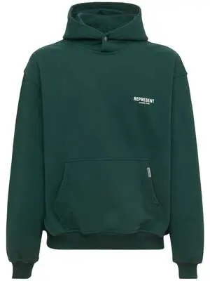 REPRESENT Owners Club Logo Cotton Hoodie Racing Green