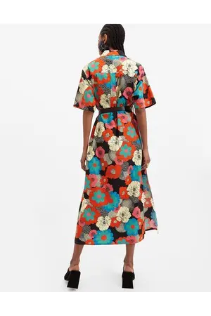 La DoubleJ Bowling Dress Ice Poppy In Popeline Cotton
