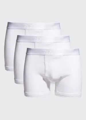 2(X)Ist 3-pack Pima Cotton Boxer Briefs 3 Pack White