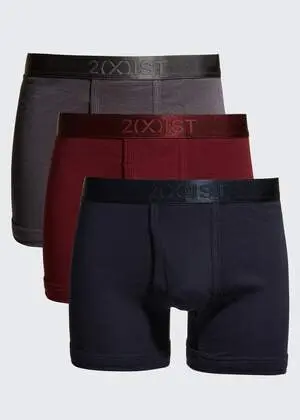 2(X)Ist 3-pack Pima Cotton Boxer Briefs Navy Blazertawny