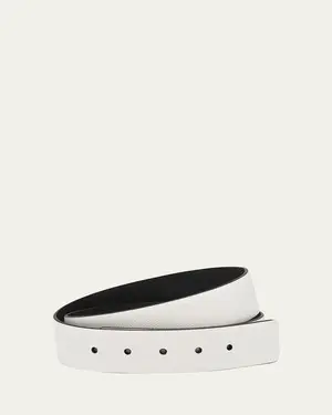 Prada Prada Reversible Saffiano Leather Belt Strap Bianco/nero