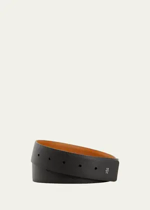 Prada Prada Reversible Saffiano Leather Belt Strap Blue/black