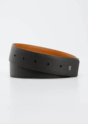 Prada Prada Reversible Saffiano Leather Belt Strap Brown/black