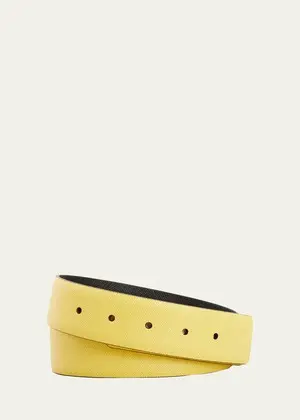 Prada Prada Reversible Saffiano Leather Belt Strap F0qyo Sole/nero