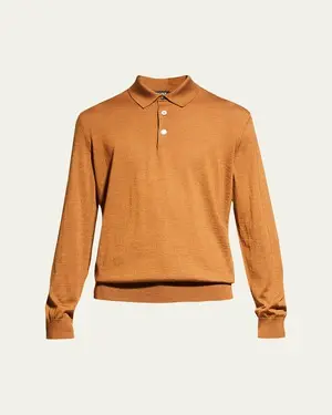 Zegna Cashmere-silk Polo Sweater - Foliage