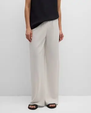 THE ROW Gala Wide-leg Crepe Pants - Navy