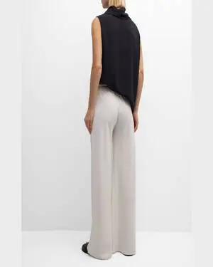 THE ROW Gala Wide-leg Crepe Pants - Navy