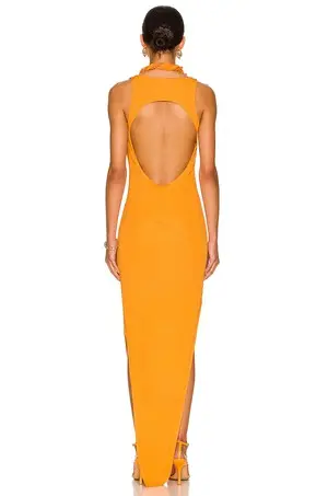 Helmut Lang Twist Dress In Orange