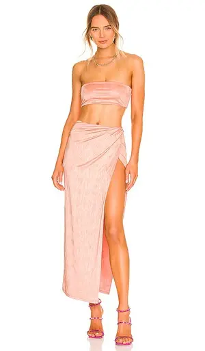 Superdown Karolyna Maxi Skirt Set - Peach